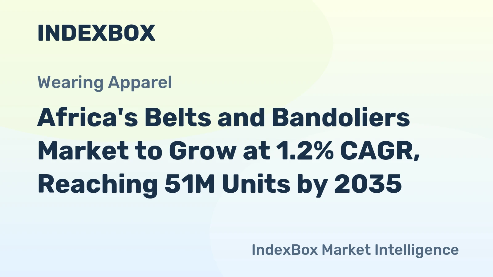 Africa's Belts and Bandoliers Market to Grow at 1.2% CAGR, Reaching 51M Units by 2035