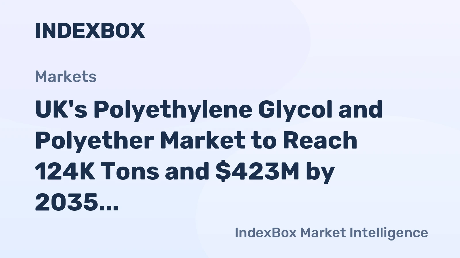 UK's Polyethylene Glycol and Polyether Market to Reach 124K Tons and $423M by 2035