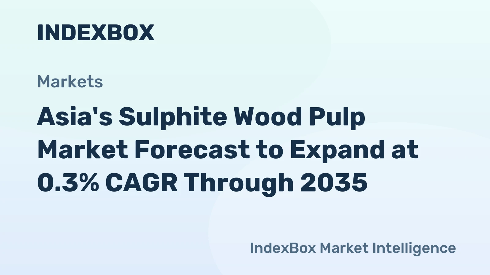 Asia's Sulphite Wood Pulp Market Forecast to Expand at 0.3% CAGR Through 2035