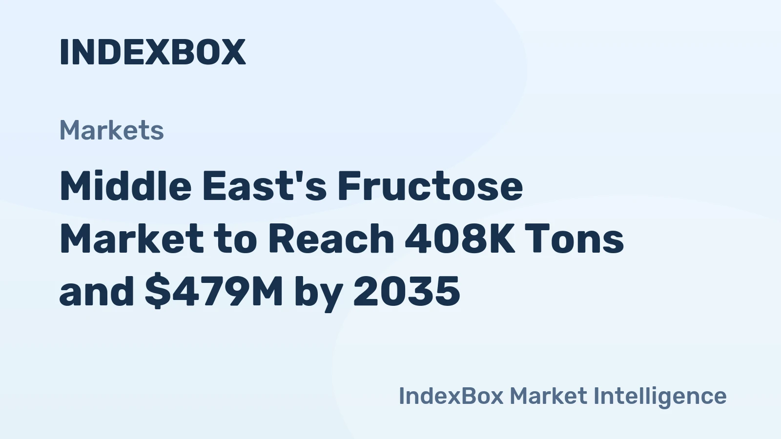 Middle East's Fructose Market to Reach 408K Tons and $479M by 2035