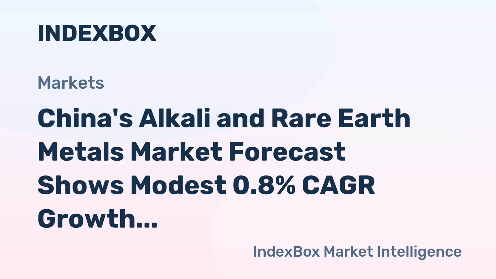 China's Alkali and Rare Earth Metals Market Forecast Shows Modest 0.8% CAGR Growth Through 2035