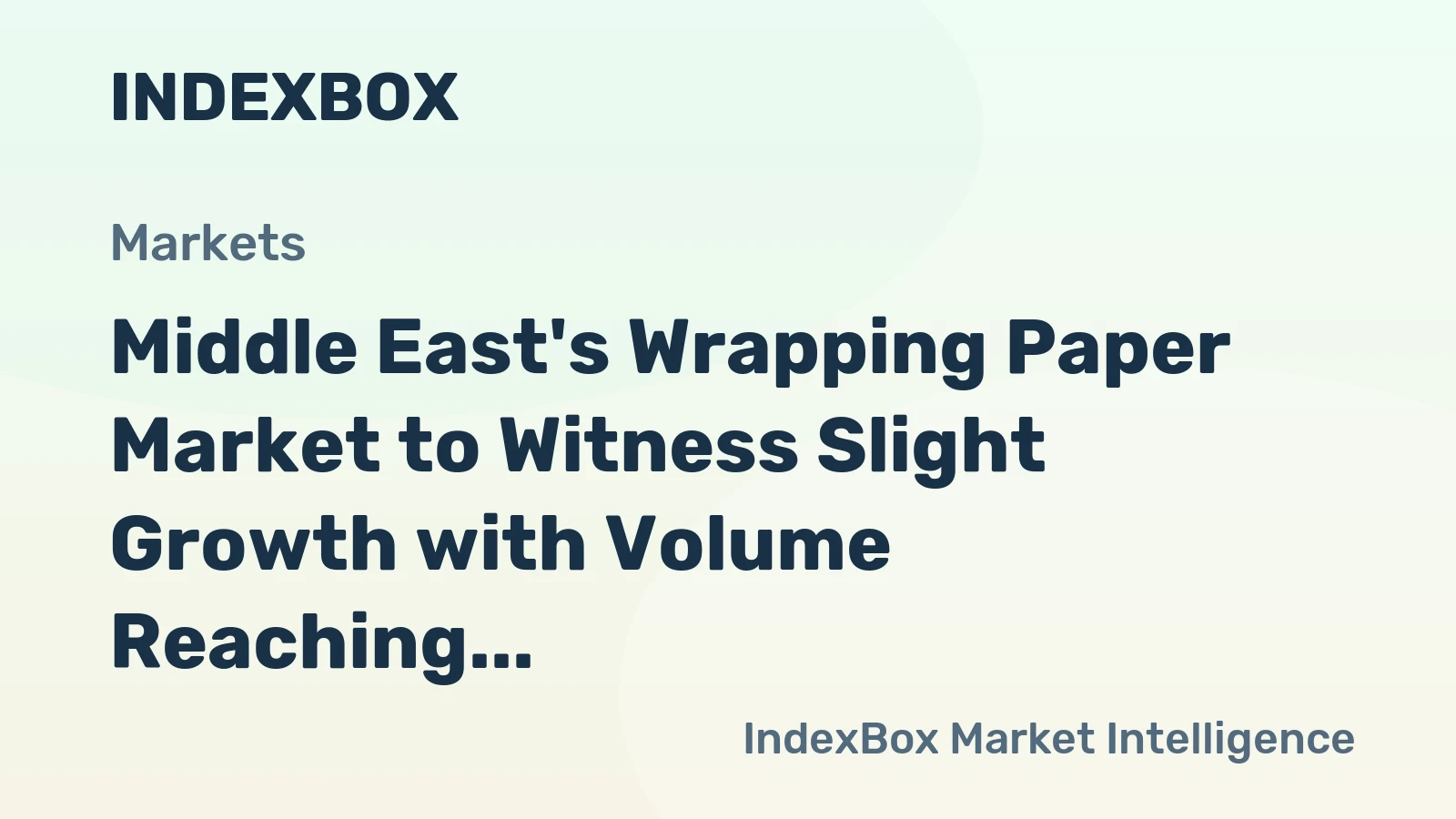 Middle East's Wrapping Paper Market to Witness Slight Growth with Volume Reaching 1.2M Tons and Value Hitting $1.8B by 2035