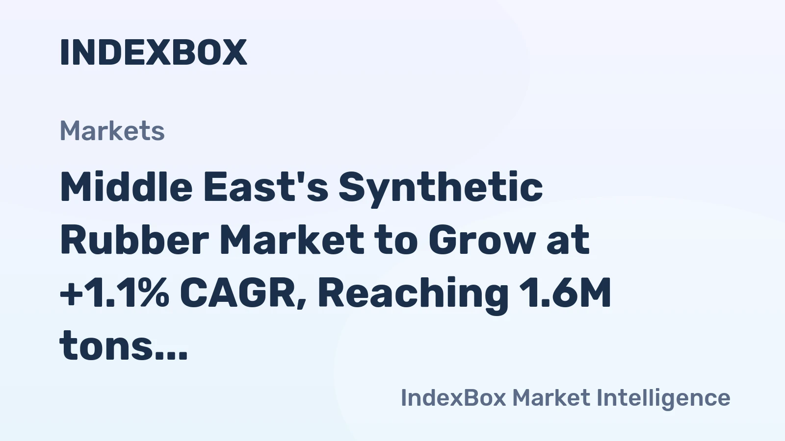 Middle East's Synthetic Rubber Market to Grow at +1.1% CAGR, Reaching 1.6M tons by 2035