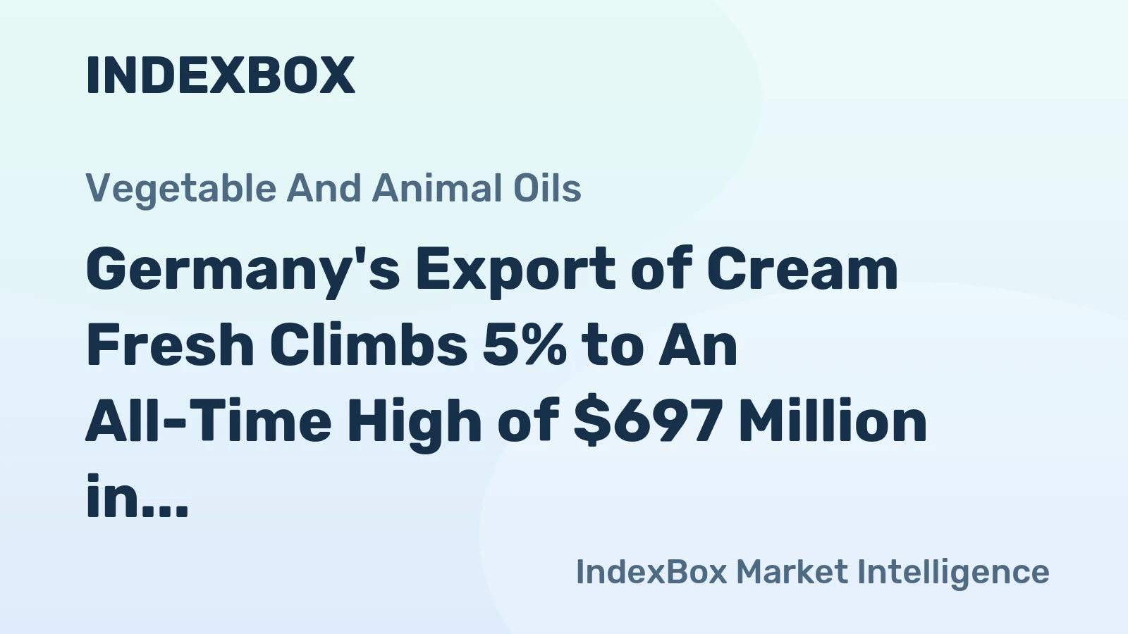 Germany's Export of Cream Fresh Climbs 5% to An All-Time High of $697 Million in 2024