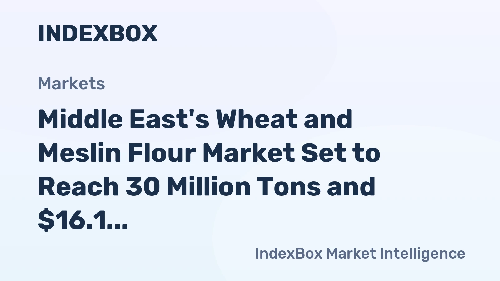 Middle East's Wheat and Meslin Flour Market Set to Reach 30 Million Tons and $16.1 Billion by 2035