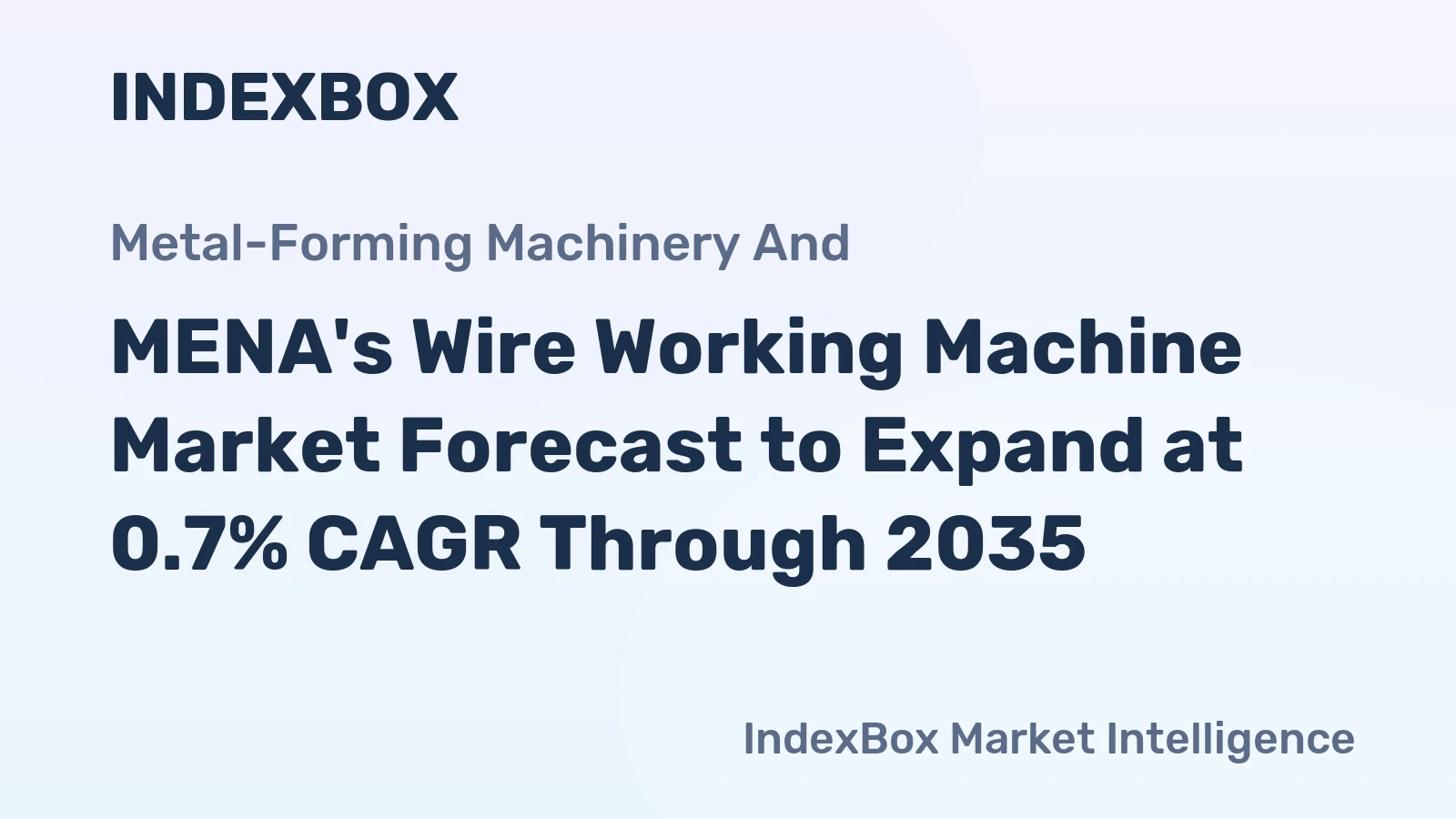 MENA's Wire Working Machine Market Forecast to Expand at 0.7% CAGR Through 2035