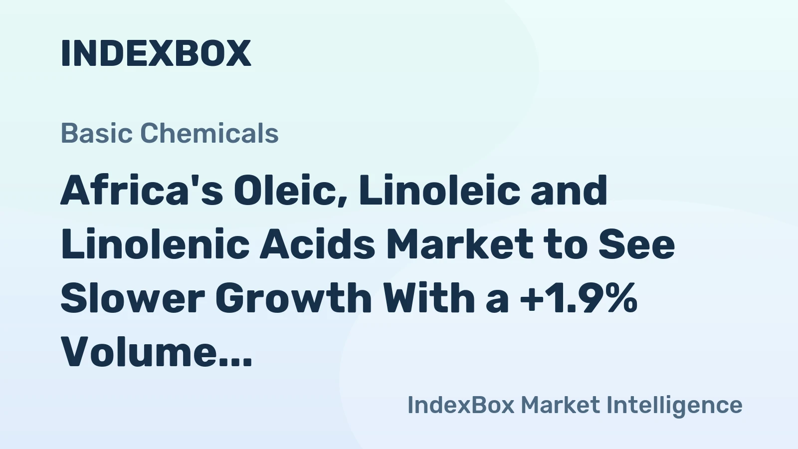 Africa's Oleic, Linoleic and Linolenic Acids Market to See Slower Growth With a +1.9% Volume CAGR Through 2035