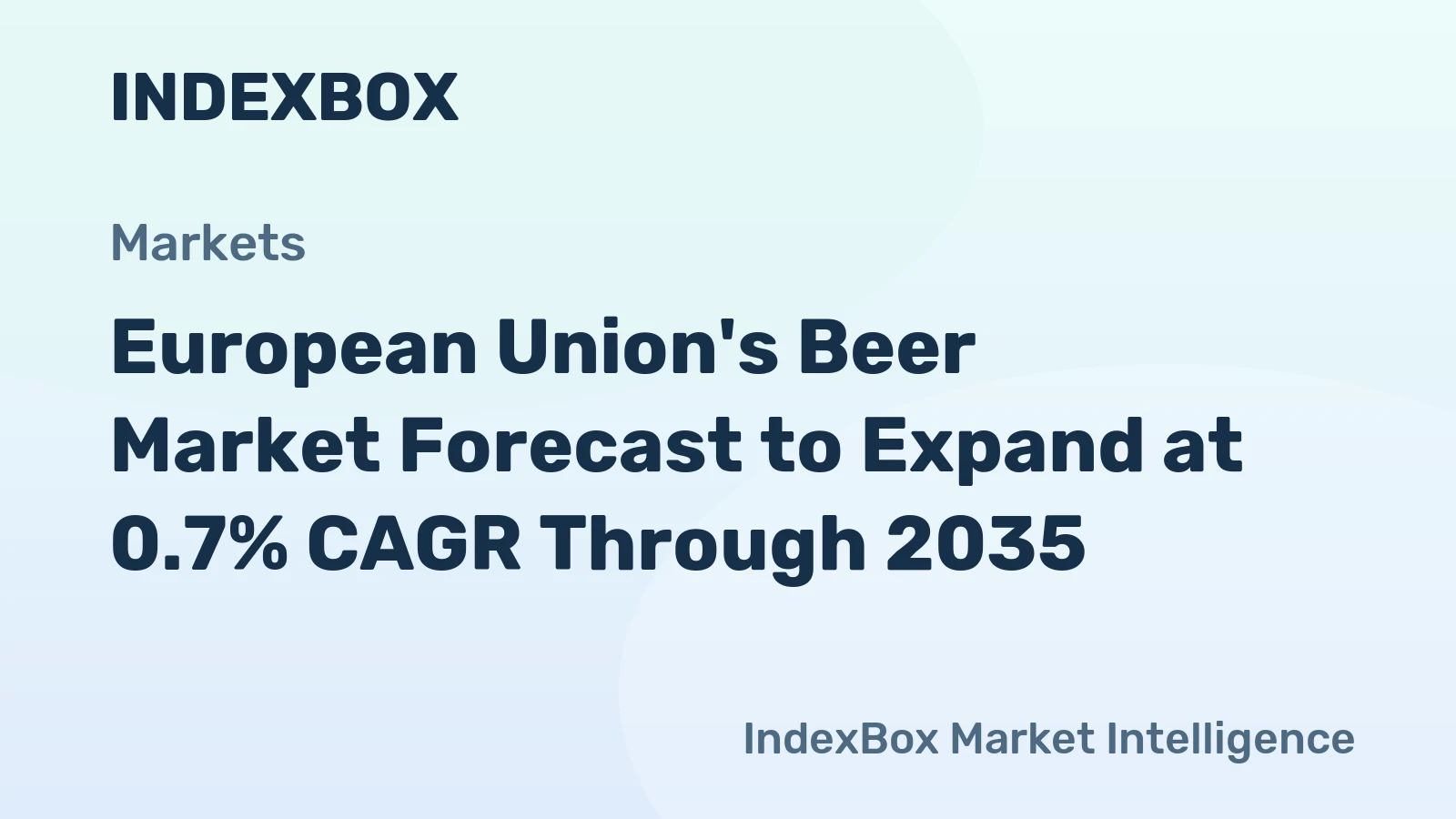 European Union's Beer Market Forecast to Expand at 0.7% CAGR Through 2035
