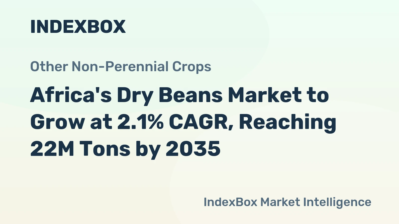 Africa's Dry Beans Market to Grow at 2.1% CAGR, Reaching 22M Tons by 2035