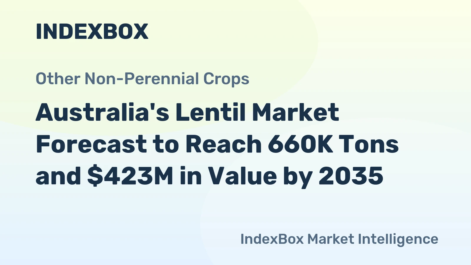 Australia's Lentil Market Forecast to Reach 660K Tons and $423M in Value by 2035