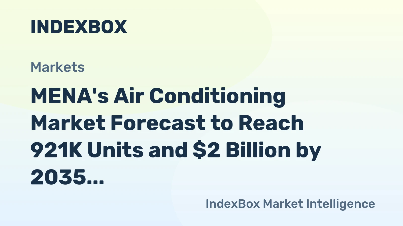 MENA's Air Conditioning Market Forecast to Reach 921K Units and $2 Billion by 2035 After Recent Contraction