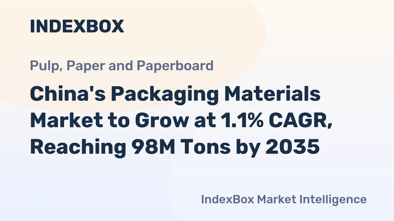 China's Packaging Materials Market to Grow at 1.1% CAGR, Reaching 98M Tons by 2035
