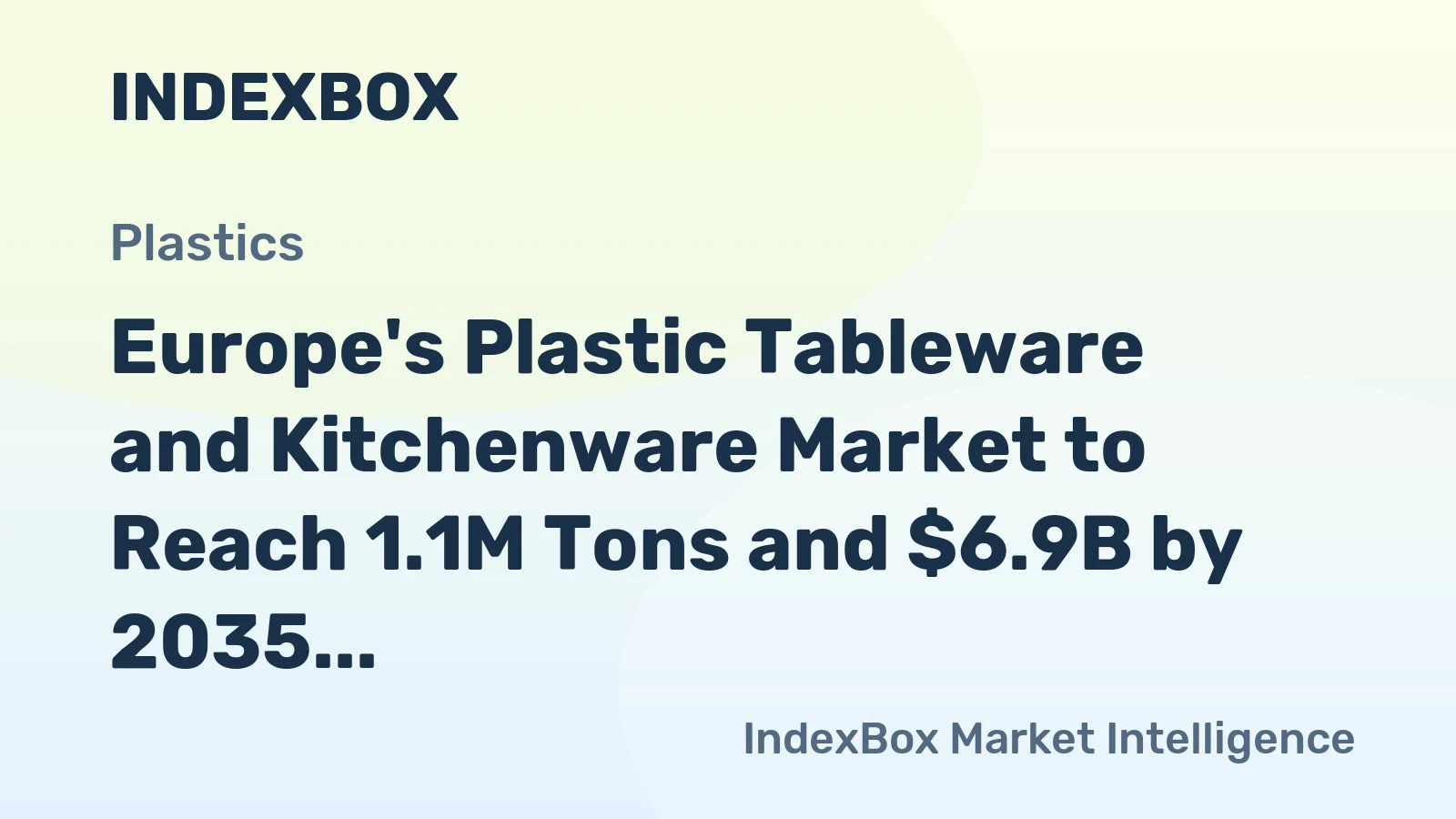 Europe's Plastic Tableware and Kitchenware Market to Reach 1.1M Tons and $6.9B by 2035