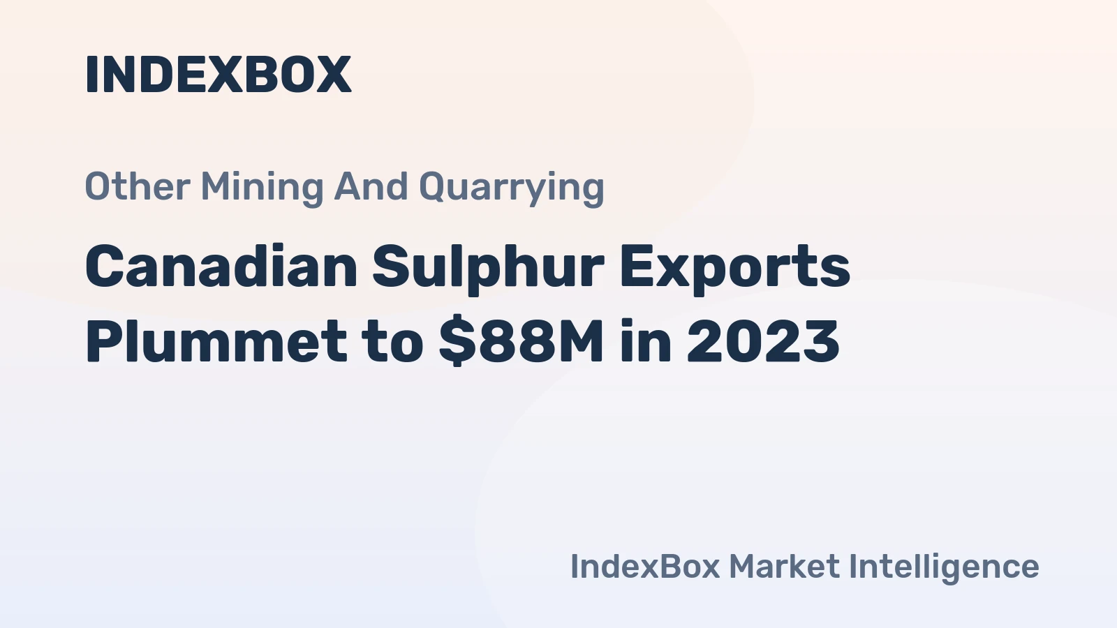 Canadian Sulphur Exports Plummet to $88M in 2023