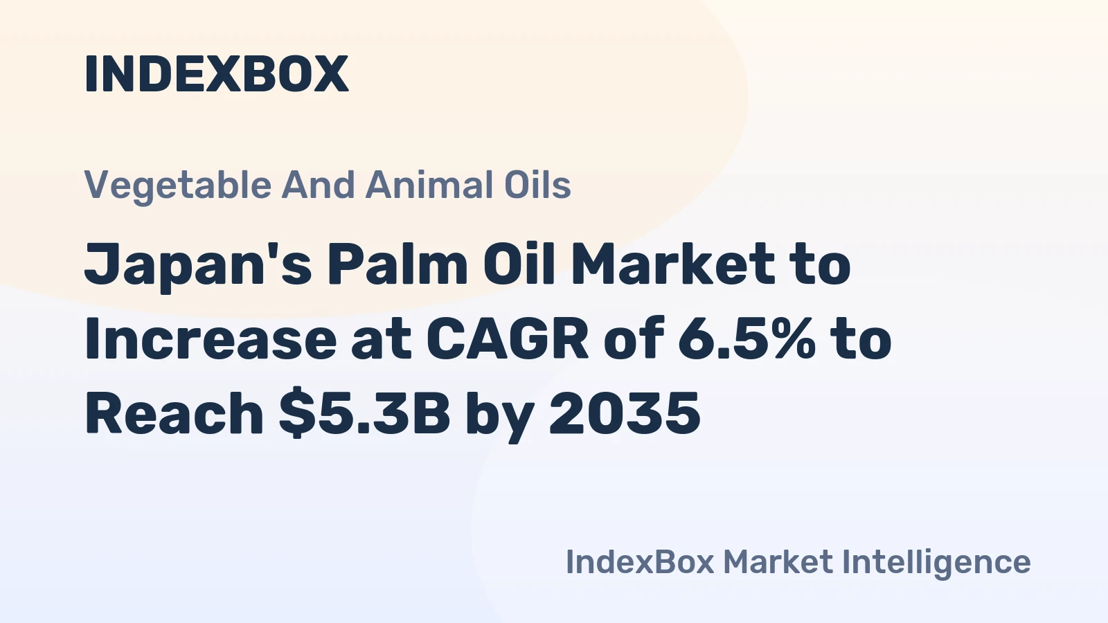 Japan's Palm Oil Market to Increase at CAGR of 6.5% to Reach $5.3B by 2035