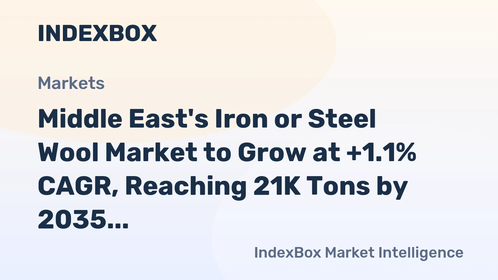 Middle East's Iron or Steel Wool Market to Grow at +1.1% CAGR, Reaching 21K Tons by 2035