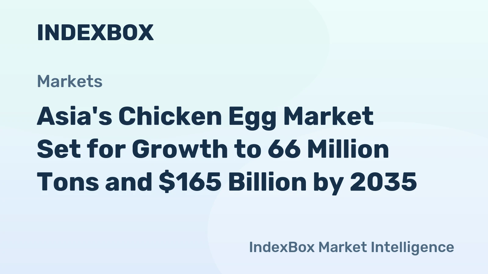 Asia's Chicken Egg Market Set for Growth to 66 Million Tons and $165 Billion by 2035