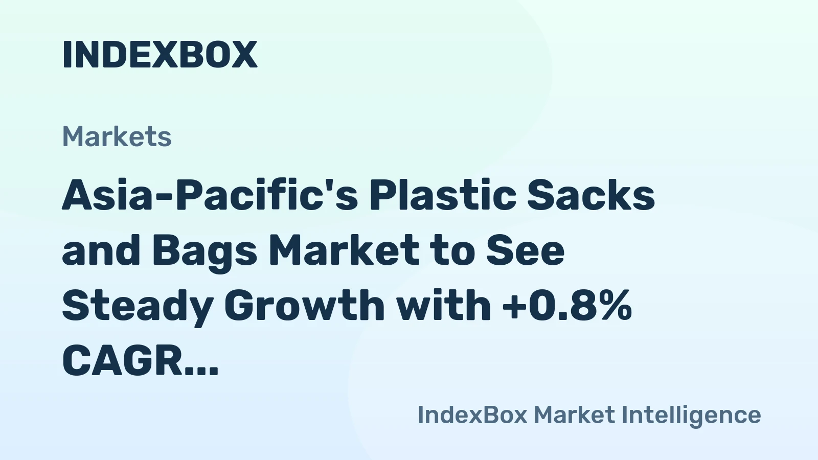Asia-Pacific's Plastic Sacks and Bags Market to See Steady Growth with +0.8% CAGR from 2024-2035