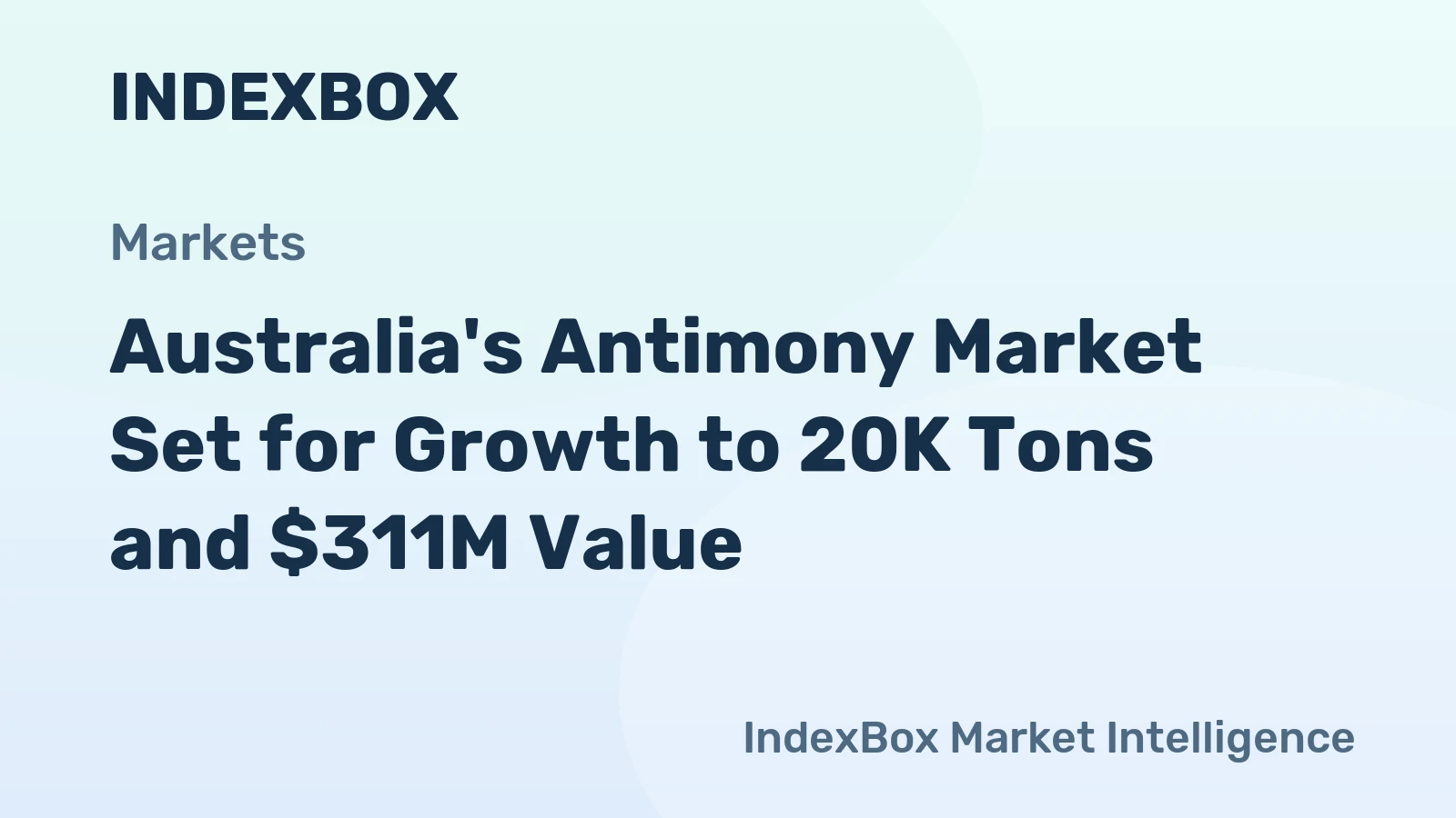 Australia's Antimony Market Set for Growth to 20K Tons and $311M Value