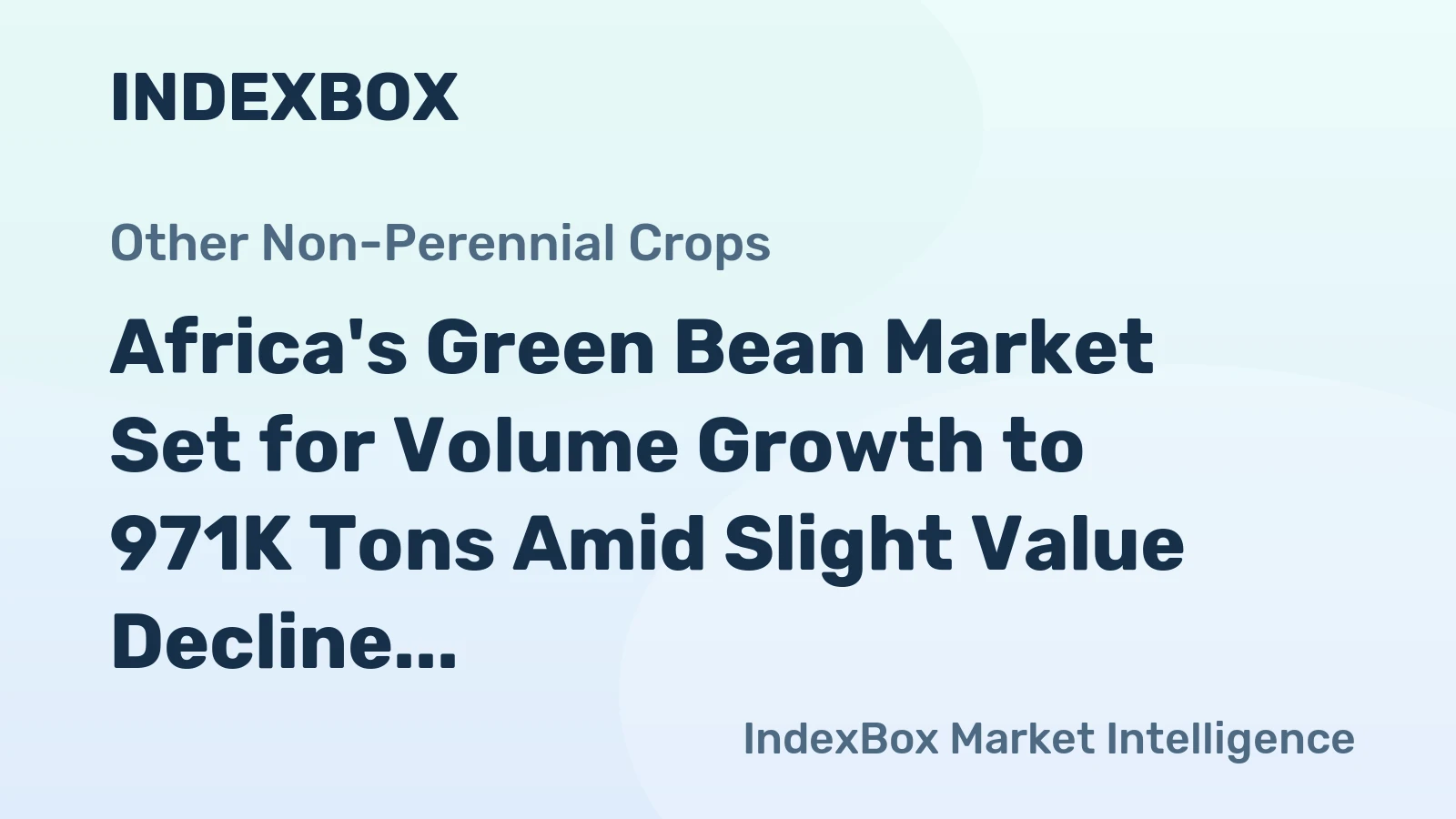 Africa's Green Bean Market Set for Volume Growth to 971K Tons Amid Slight Value Decline