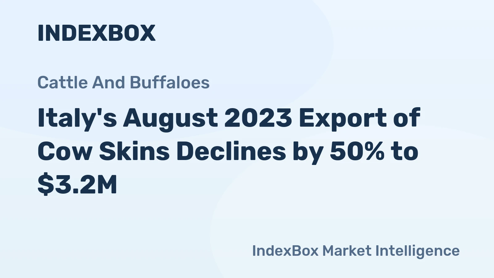 Italy's August 2023 Export of Cow Skins Declines by 50% to $3.2M
