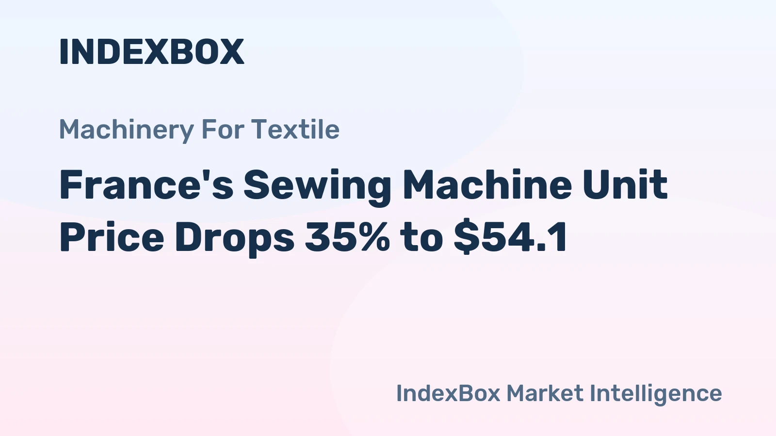 France's Sewing Machine Unit Price Drops 35% to $54.1