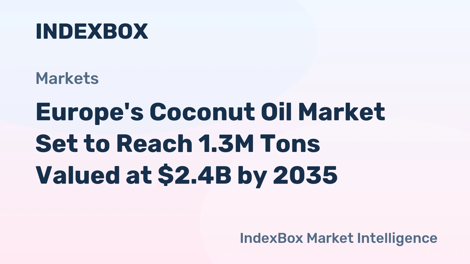 Europe's Coconut Oil Market Set to Reach 1.3M Tons Valued at $2.4B by 2035