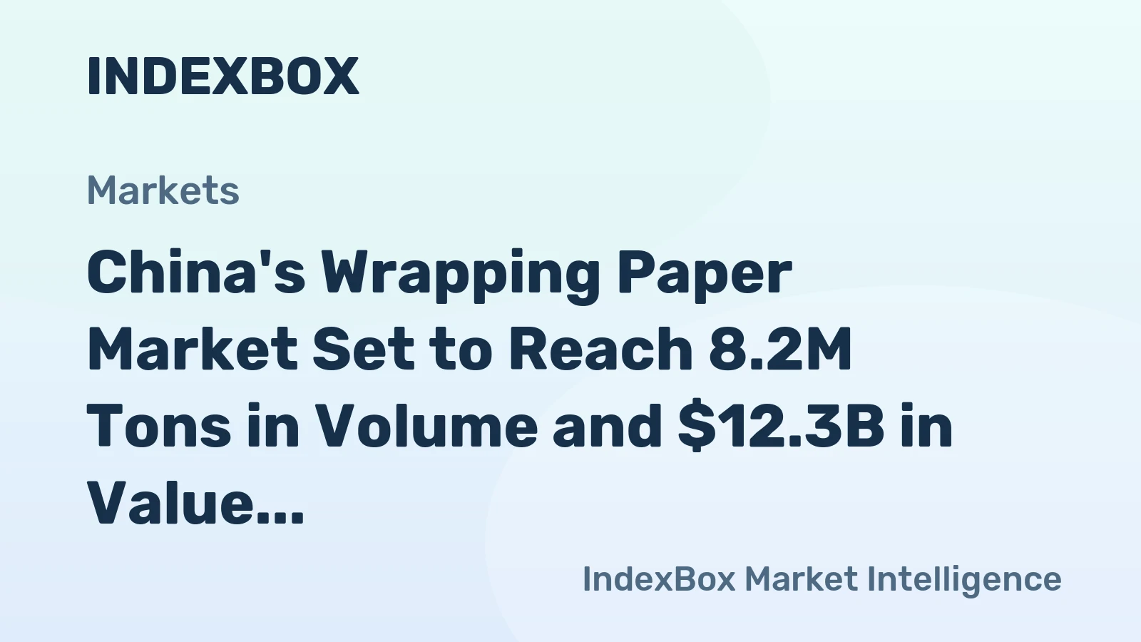 China's Wrapping Paper Market Set to Reach 8.2M Tons in Volume and $12.3B in Value by 2035
