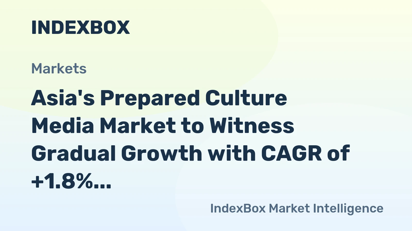 Asia's Prepared Culture Media Market to Witness Gradual Growth with CAGR of +1.8% from 2024 to 2035