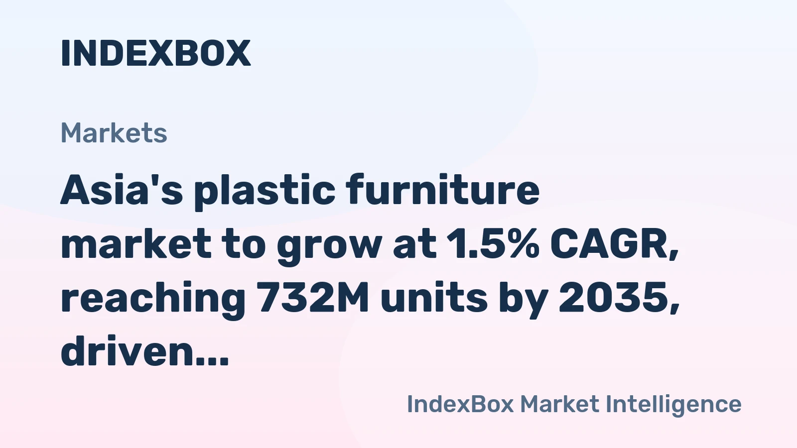 Asia's plastic furniture market to grow at 1.5% CAGR, reaching 732M units by 2035, driven by rising demand.