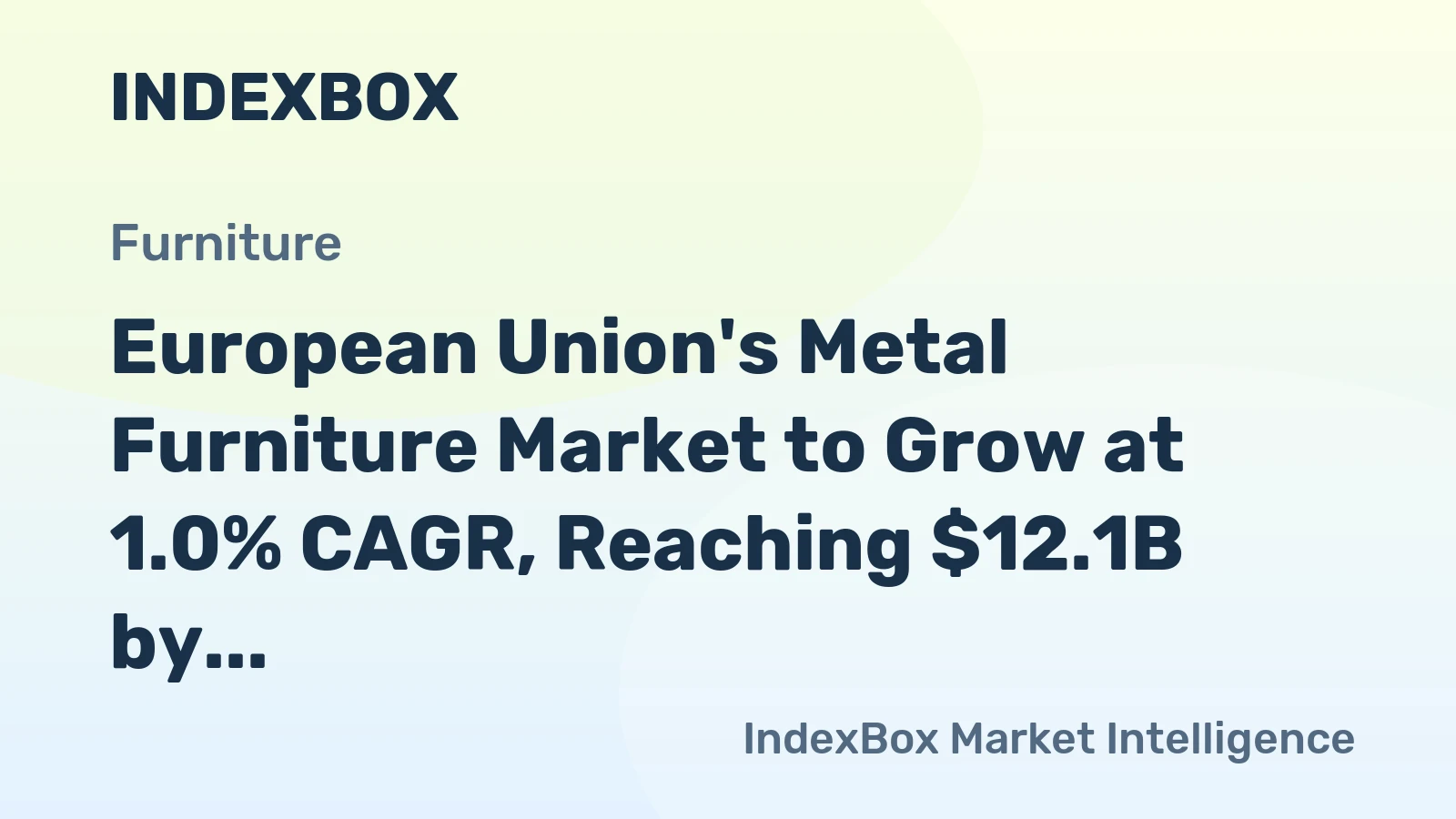 European Union's Metal Furniture Market to Grow at 1.0% CAGR, Reaching $12.1B by 2035