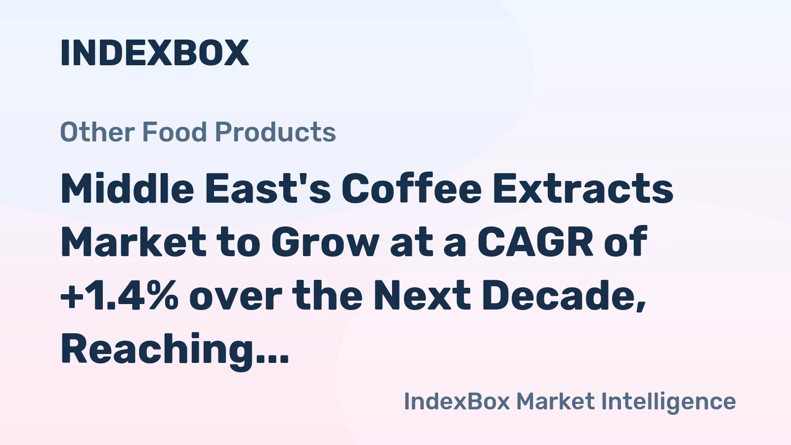 Middle East's Coffee Extracts Market to Grow at a CAGR of +1.4% over the Next Decade, Reaching $3.5B by 2035