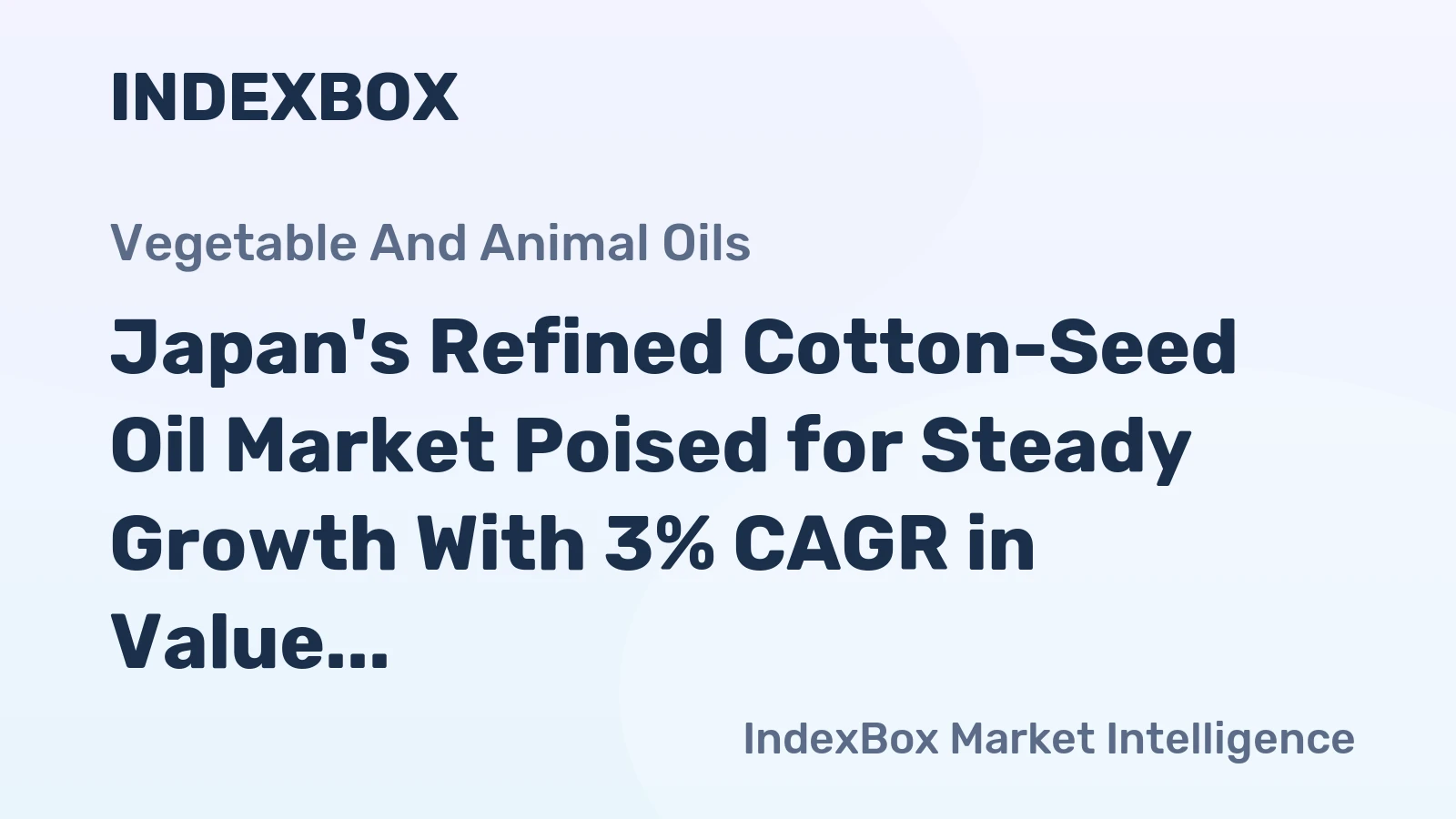 Japan's Refined Cotton-Seed Oil Market Poised for Steady Growth With 3% CAGR in Value Through 2035
