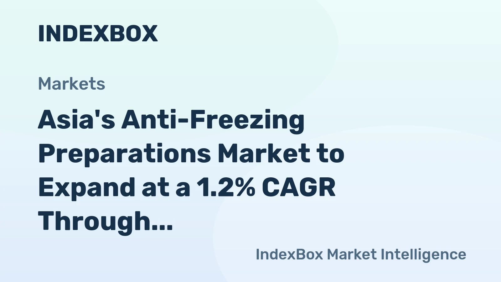Asia's Anti-Freezing Preparations Market to Expand at a 1.2% CAGR Through 2035