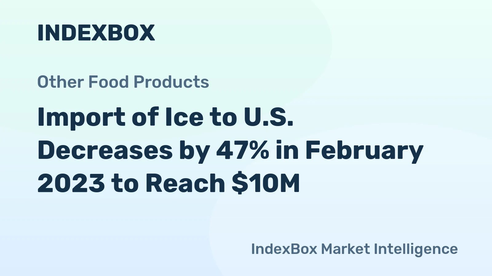 Import of Ice to U.S. Decreases by 47% in February 2023 to Reach $10M