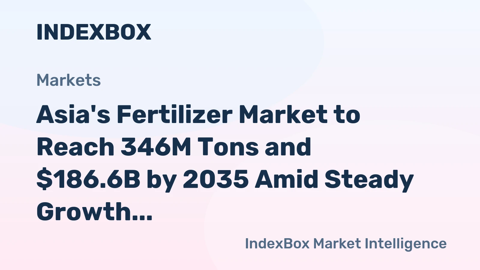 Asia's Fertilizer Market to Reach 346M Tons and $186.6B by 2035 Amid Steady Growth