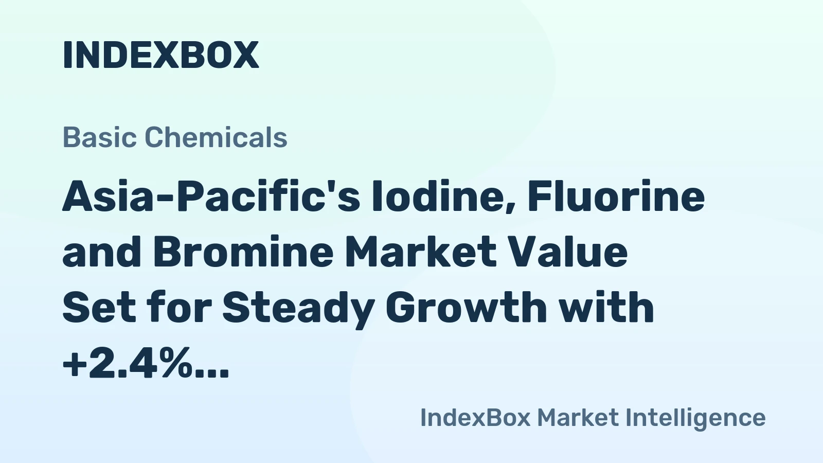 Asia-Pacific's Iodine, Fluorine and Bromine Market Value Set for Steady Growth with +2.4% CAGR