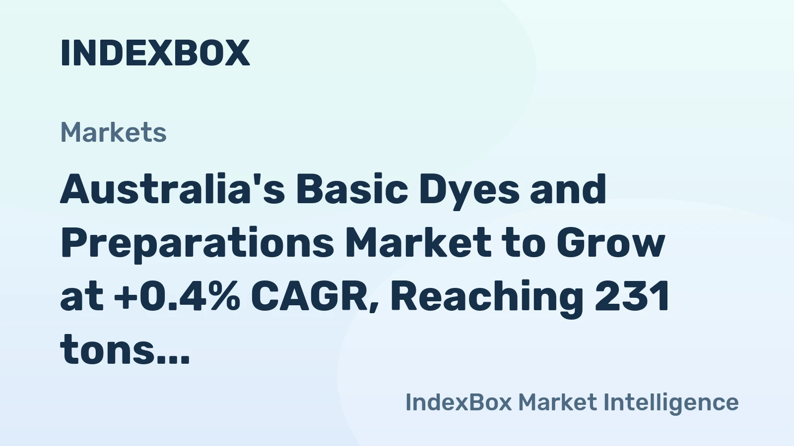 Australia's Basic Dyes and Preparations Market to Grow at +0.4% CAGR, Reaching 231 tons by 2035