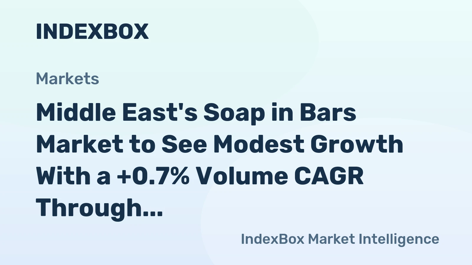 Middle East's Soap in Bars Market to See Modest Growth With a +0.7% Volume CAGR Through 2035