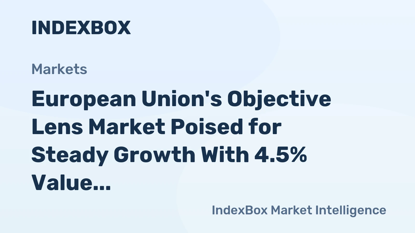 European Union's Objective Lens Market Poised for Steady Growth With 4.5% Value CAGR Through 2035