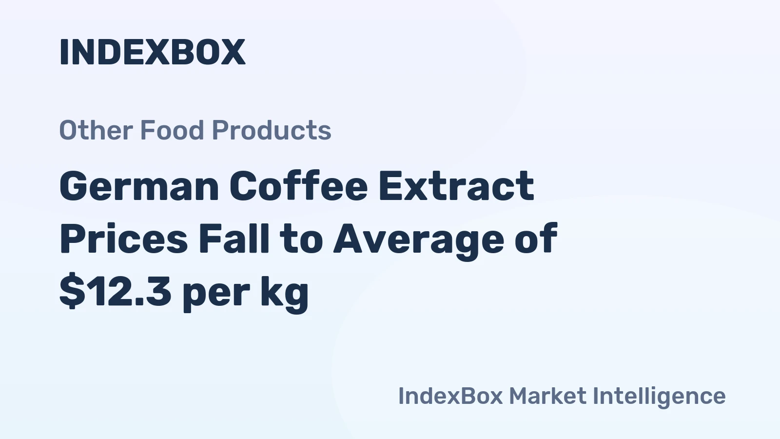 German Coffee Extract Prices Fall to Average of $12.3 per kg