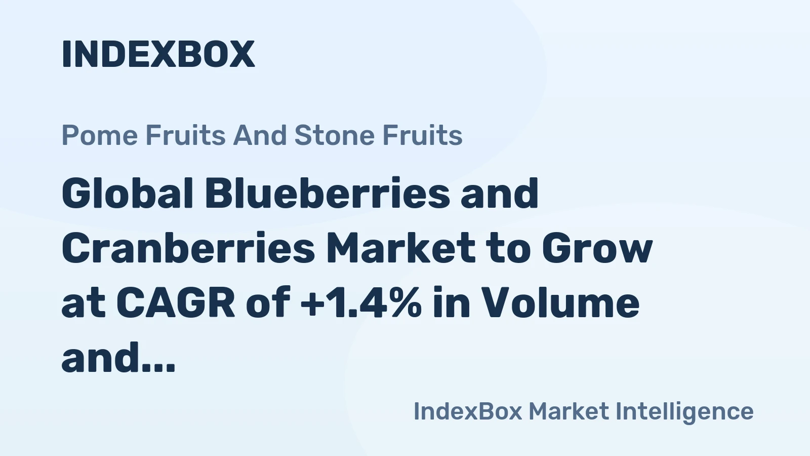 Global Blueberries and Cranberries Market to Grow at CAGR of +1.4% in Volume and +3.3% in Value from 2024 to 2035
