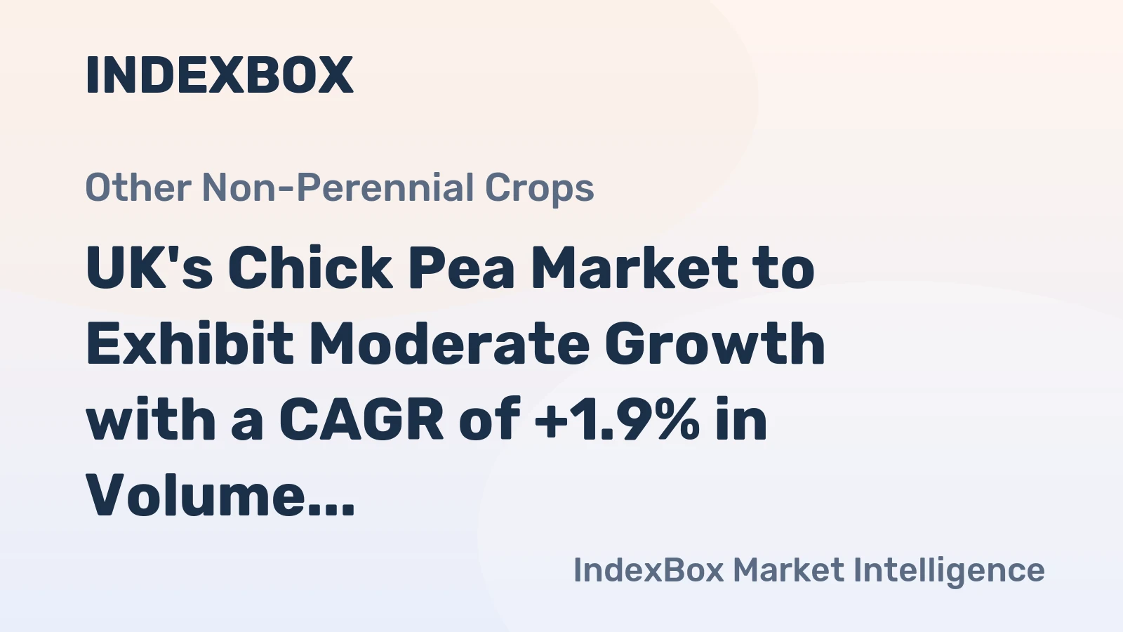 UK's Chick Pea Market to Exhibit Moderate Growth with a CAGR of +1.9% in Volume and +4.4% in Value by 2035