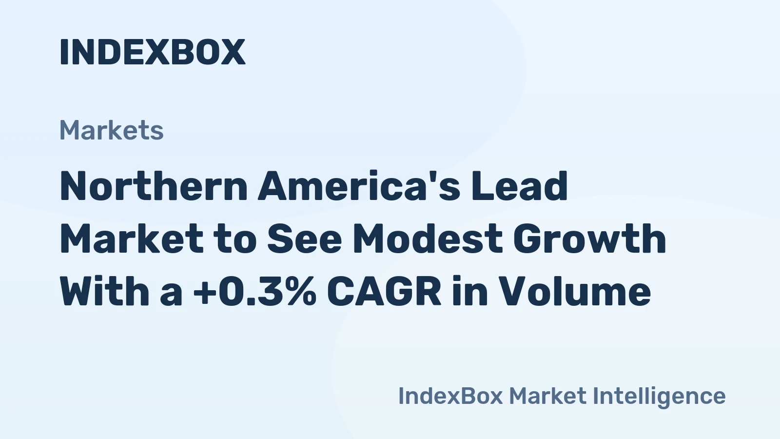 Northern America's Lead Market to See Modest Growth With a +0.3% CAGR in Volume