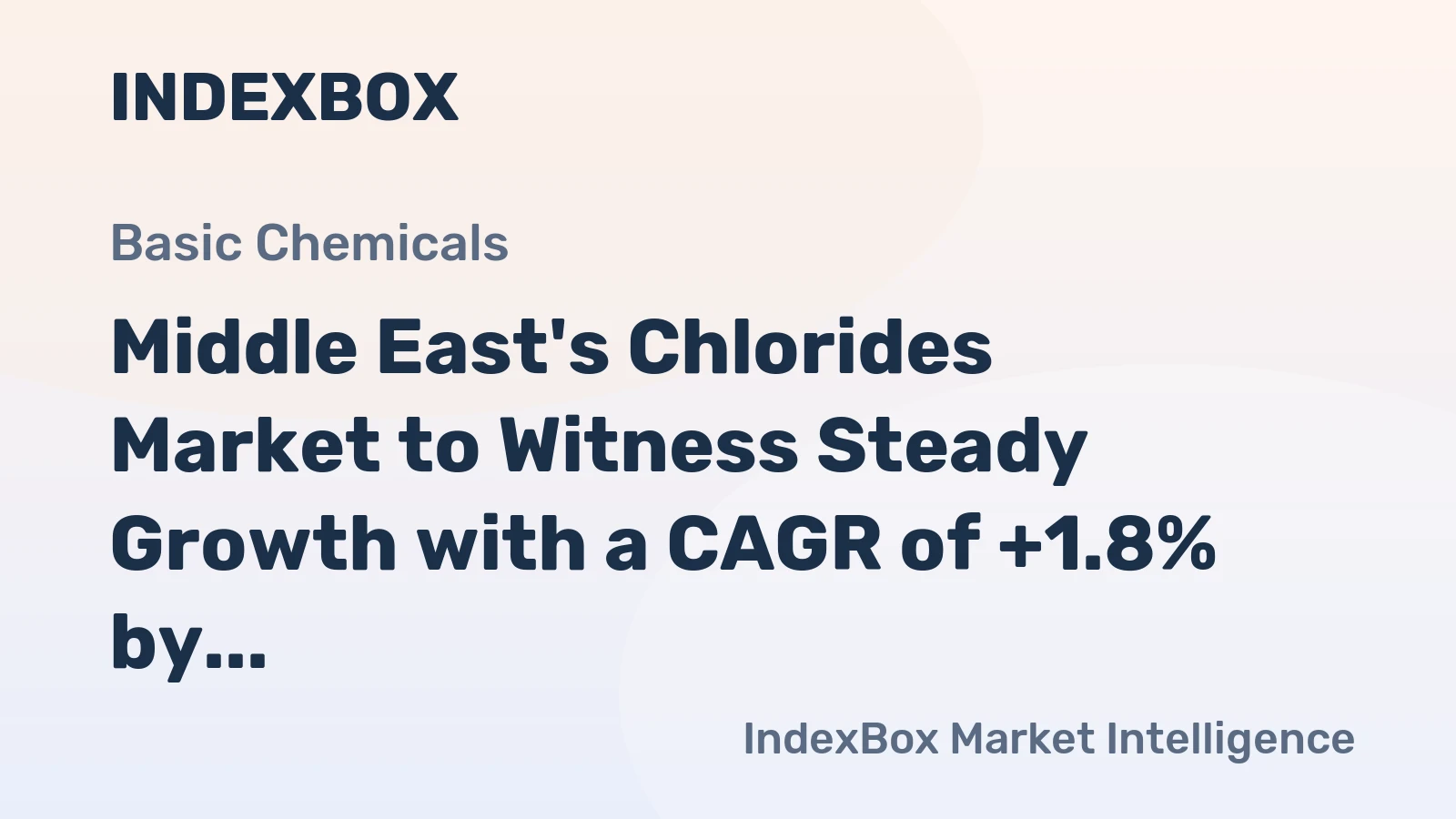 Middle East's Chlorides Market to Witness Steady Growth with a CAGR of +1.8% by 2035