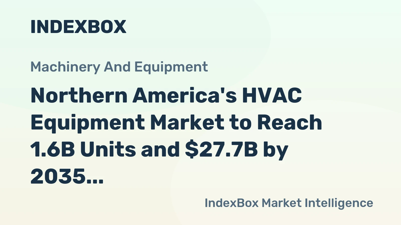 Northern America's HVAC Equipment Market to Reach 1.6B Units and $27.7B by 2035