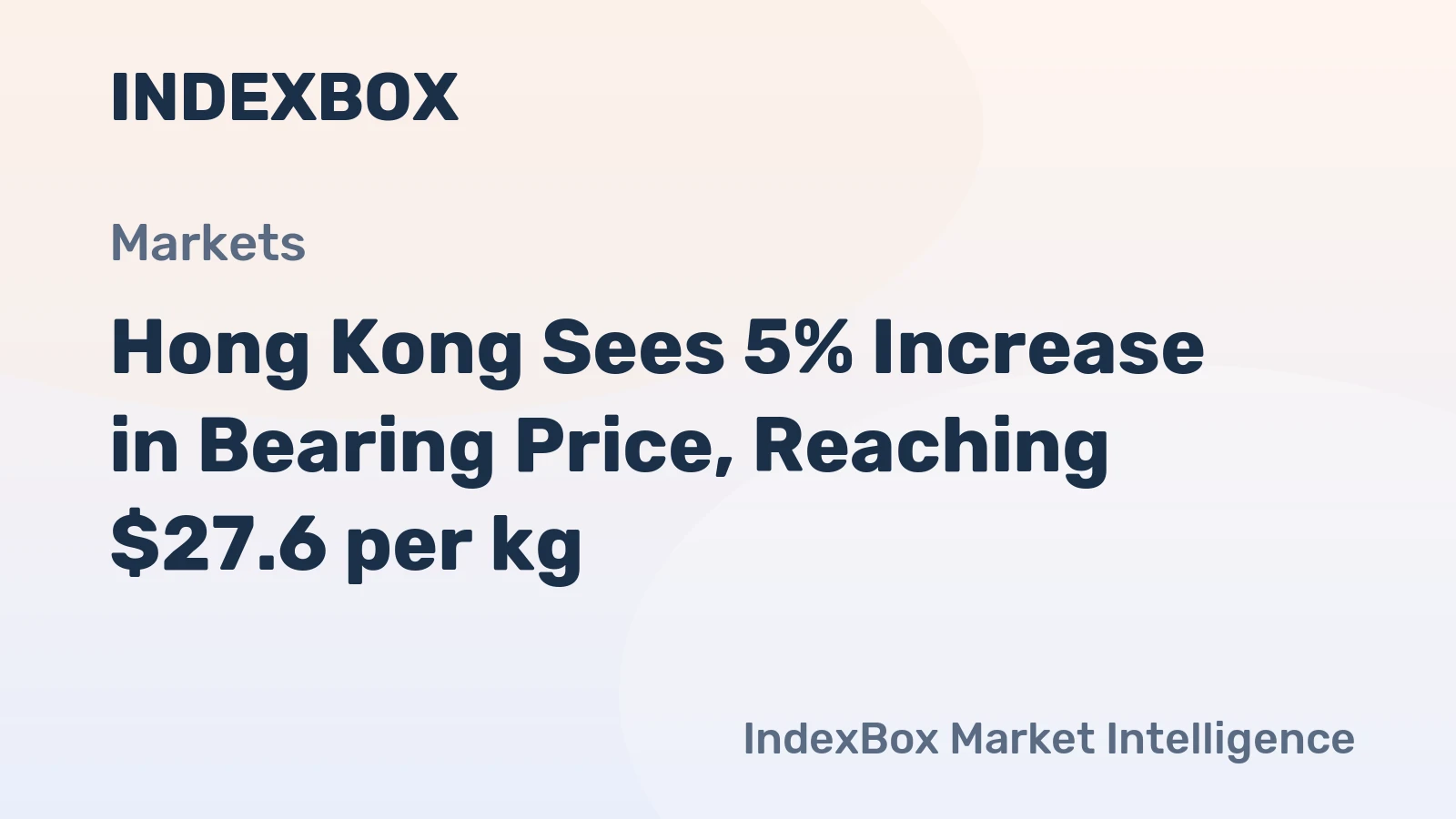 Hong Kong Sees 5% Increase in Bearing Price, Reaching $27.6 per kg