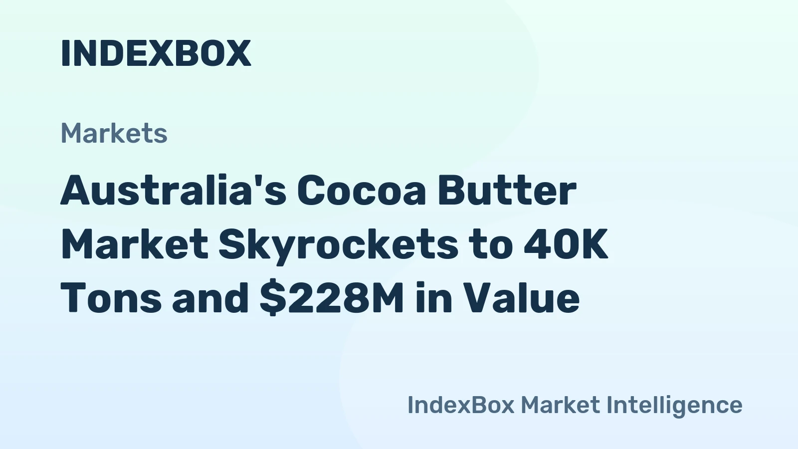 Australia's Cocoa Butter Market Skyrockets to 40K Tons and $228M in Value