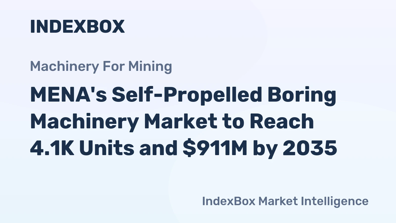 MENA's Self-Propelled Boring Machinery Market to Reach 4.1K Units and $911M by 2035