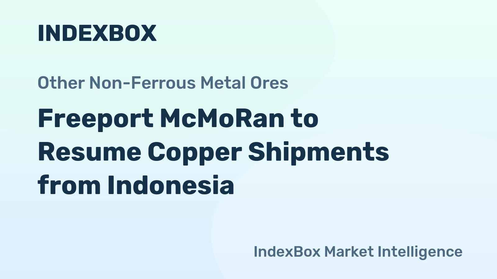 Freeport McMoRan to Resume Copper Shipments from Indonesia
